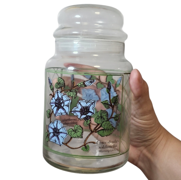 Kitchen | Vintage Morning Glory Floral 675 Glass Canister Jar With Lid ...